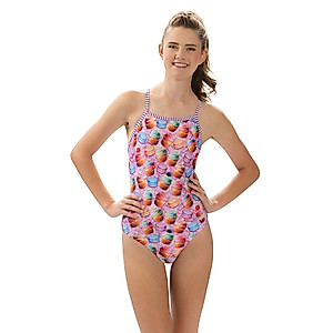 Dolfin Uglies Womens V2 Back One Piece Swimsuit, Kaboom, 34