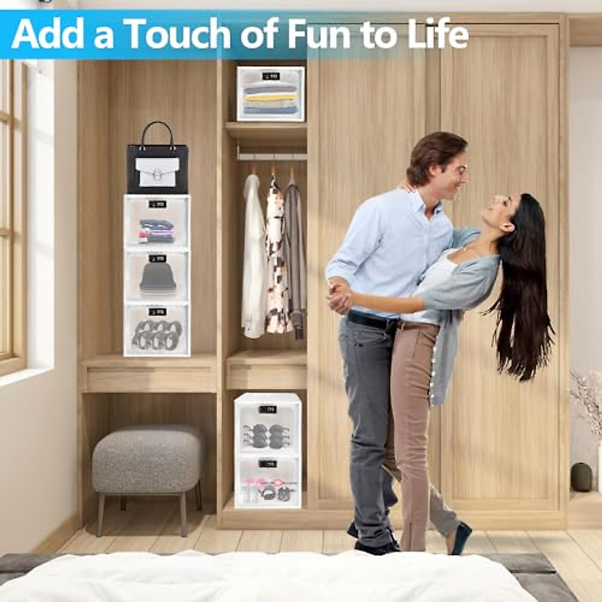 Lockable Storage Box, Medication Lock Box for Food, Medication, Phone Safety, Transparent Locking Medicine Box Container for Kitchen, Home, Office, 11.9 * 9.3 * 7.6inches Clear Storage Bin