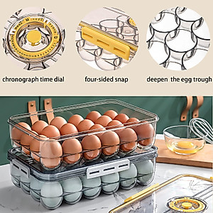 Egg Holder,Clear Egg Tray Storage Box with Lid and special buckle,Fridge Containers Set,Food Storage Container Refrigerator Organizer Bins Stay Fresh,Stackable Portable Storage Containers