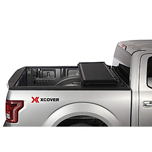 Xcover Low Profile Hard Folding Truck Bed Tonneau Cover, Compatible with 2015-2024 F150 Pickup 6.5 Ft Bed