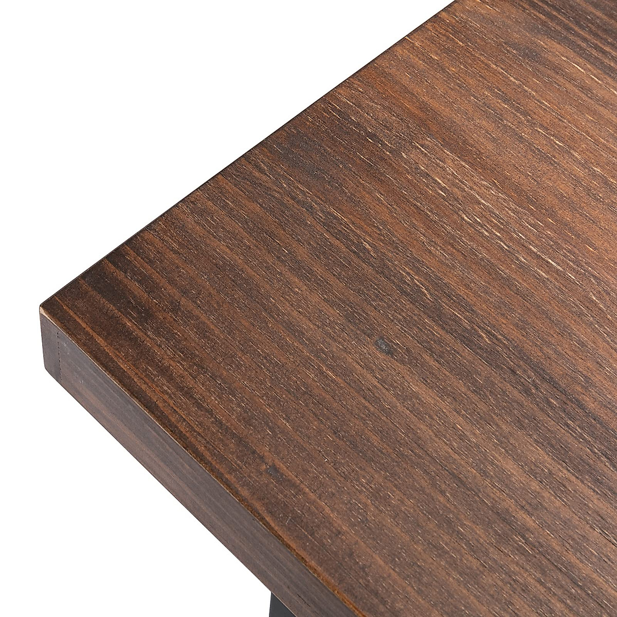 SOSPIRO 60 inch Solid Wooden Dining Bench with Metal Frame, Farmhouse Indoor Kitchen Table Bench Seating for Dining Room Living Room Entryway, Brown