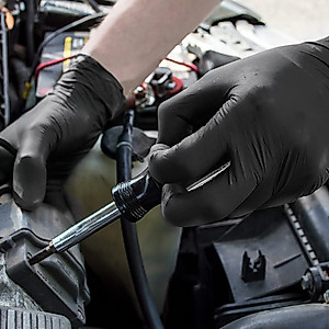 1st Choice Black Gloves Disposable Latex Free - Nitrile Gloves Large Black Nitrile Gloves for Cooking - 6 mil, Box of 100