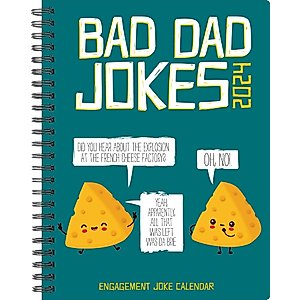 Willow Creek Press Bad Dad Jokes Softcover Weekly Planner 2024 Spiral-Bound Engagement Calendar (6.5" x 8.5")