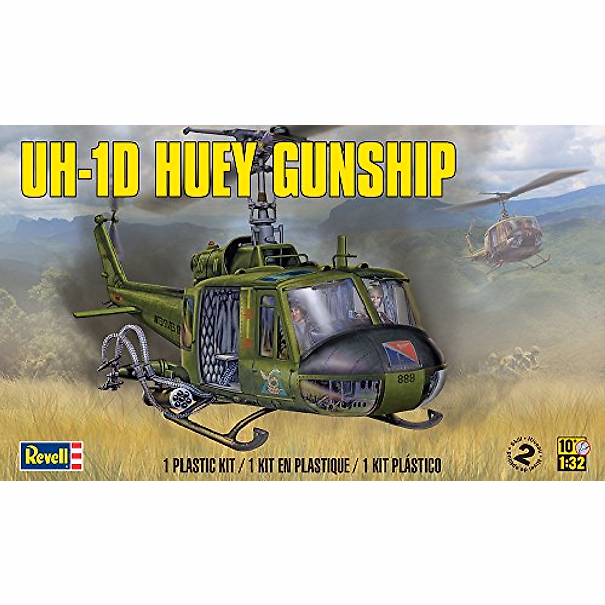 Revell Germany UH-1D Huey Gunship Model Kit , Green