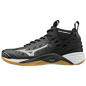 Mizuno Men's Wave Momentum Mid Volleyball Shoe, blacksilver, 16 D US