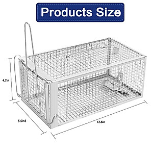 2 Pack Humane Rat Traps - Have a Heart Mouse Trap for Squirrel Mouse Rat Mice, Live Rat Traps Catch and Release for Indoors and Outdoors