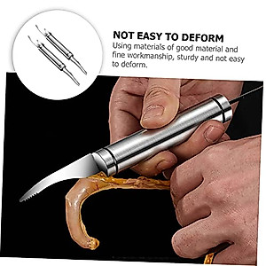BESTonZON 2pcs Shrimp Opener Fish Maw Knife Couch Set Multi Purpose Cleaner Crab Tools Shrimp Line Tool Prawn Peeler Shrimp Line Cutter Ergonomic Shrimp Cleaner Shrimp Tool Kitchen Supplies