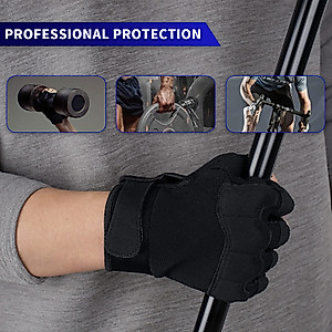 FlORETTO Fingerless Gloves Half Finger Hiking Cycling Driving Motorcycle Climbing Work Gloves Black Large