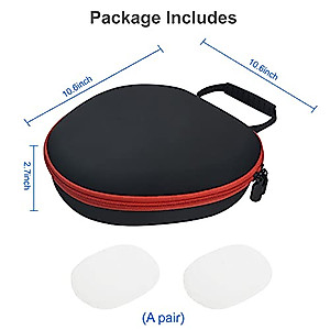 AirPods Max Case Hard Carrying Case for New AirPods Max Portable Storage Bag with Mesh Pocket for AirPods Max Accessories (Black + Red)