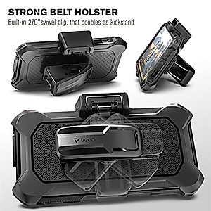 Vena vArmor Rugged Case Compatible with Apple iPhone 14 Pro Max (6.7"-inch), (MagSafe Compatible, Military Grade Drop Protection) Heavy Duty Holster Belt Clip Cover with Kickstand