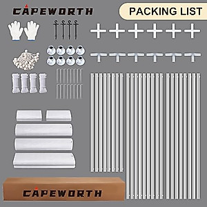 CAPEWORTH Carport,10x20 Heavy Duty Carports, Canopy, Garage, Metal Shed, with 4 Roll-up Ventilated Windows, Outdoor, Storage, Car, Boat,10x20 White