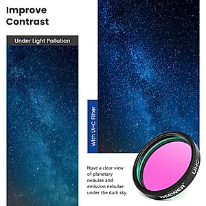 Neewer Telescope Filter 1.25” UHC Filter, Astrophotography Accessory Filter to Improve Image Contrast and Reduce Light Pollution for Astronomical Photography