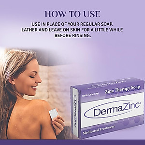 DermaZinc Zinc Therapy Soap 4.25 Ounce (120 gram) Bar - 3 Pack