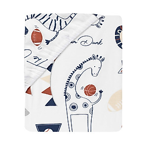 Lambs & Ivy Hall of Fame Animals/Sports 100% Cotton Fitted Baby Crib Sheet