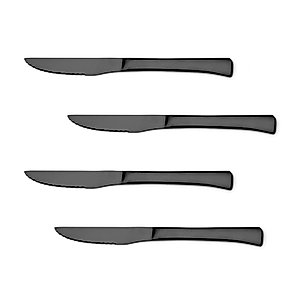 sharecook SHARECOKK Steak Knives Set of 4 - Stainless Steel Serrated Steak Knives, Kitchen Steak Knife Set, Dishwasher Safe