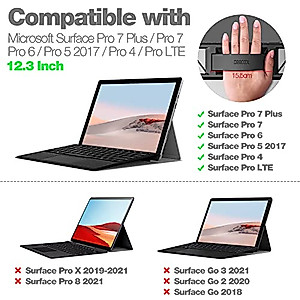 Dracool Rugged Protective Case for 12.3" Microsoft Surface Pro 7/Pro 7 Plus/Pro 6/Pro 5 2017/Pro 4/Pro LTE Shockproof Durable Case with Hand Strap Pen Holder Compatible with Type Cover Keyboard