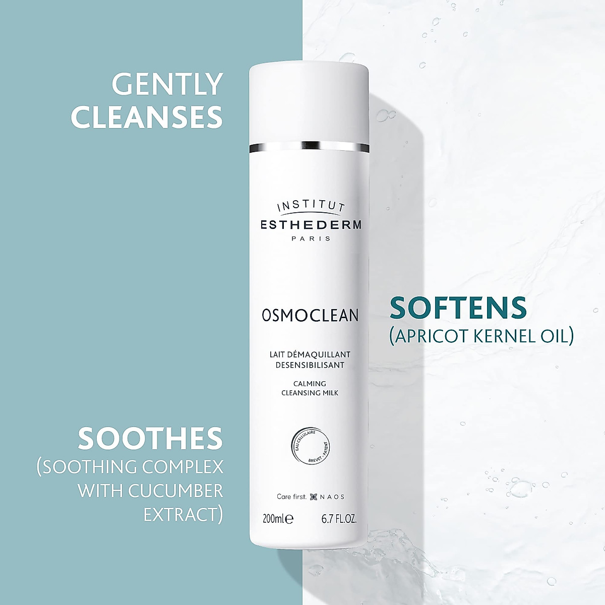 Institut Esthederm - Osmoclean Calming Cleansing Milk - Make-up Remover - Comfort Feeling - Sensitive Skin, 6.7 Fl Oz (pack of 1)