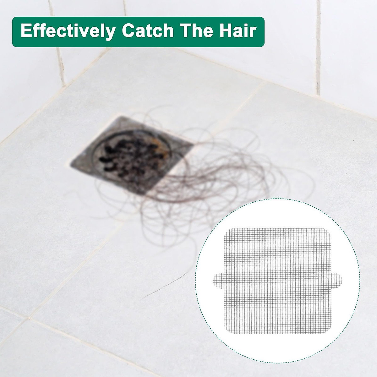 uxcell Disposable Shower Drain Hair Catcher, 10Pcs Disposable Hair Catchers Mesh Stickers for Shower, Bathtub, Sink, Bathroom, Kitchen, Sewer (100mmx100mm, Grey)