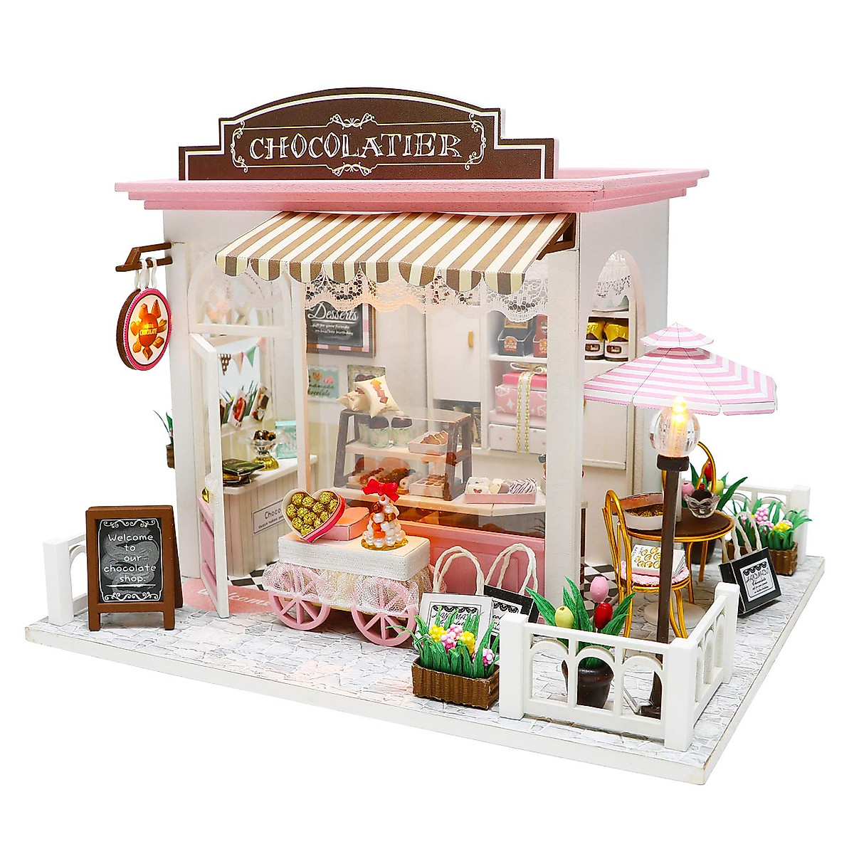 Spilay Dollhouse Miniature with Furniture,DIY Dollhouse Kit Mini Handmade Crafts with Dust Cover and Music Box,1:24 Scale Creative Room Birthday for Women and Lover (Fantastic Ideas)