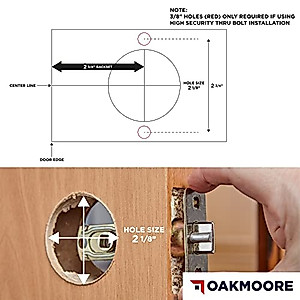 OAKMOORE Commercial Bathroom Door Handle (Privacy) – Heavy Duty Commercial Door Lock for Schools Offices Industrial Standard – Grade 2 UL CUL & ADA – Nickel Chrome – ANSI A156.2