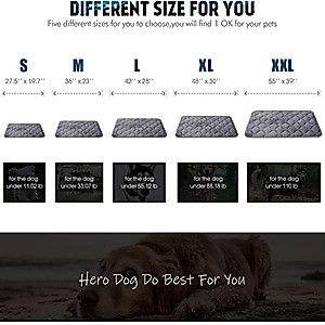 Hero Dog Bed Large Crate Pad Mat Soft Washable 42 inch Kennel Pad Pet Beds Non Slip Cat Dog Mattress