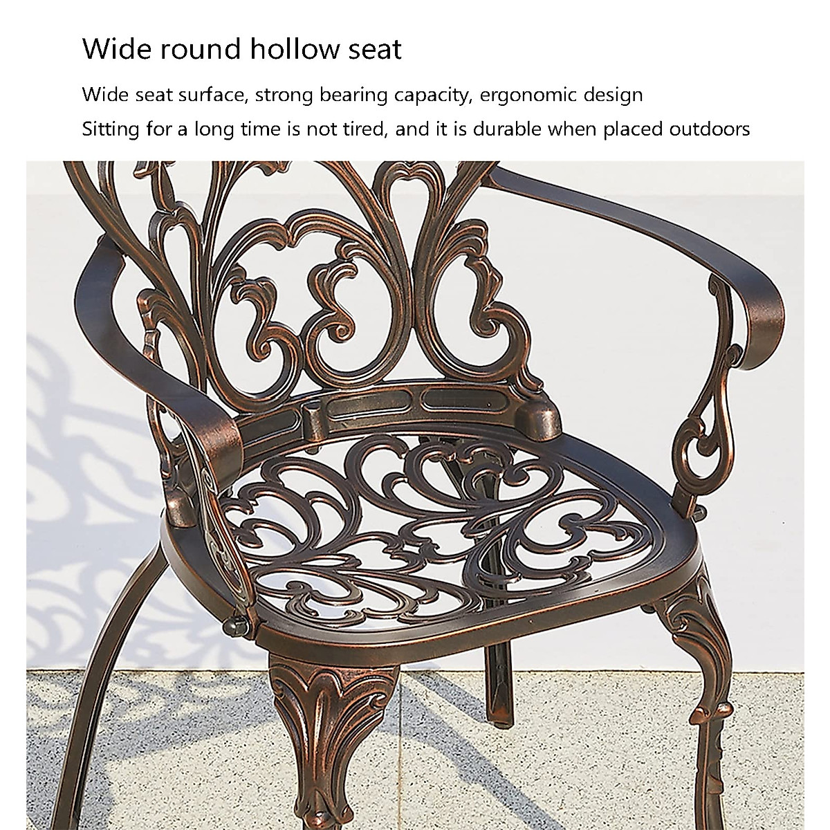 EESHHA Garden Bench Garden Furniture Sets Table and Chairs Garden 5 Piece Cast Aluminum Outdoor Bistro Set Patio Furniture Set of 5