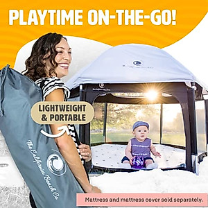 POP 'N GO Premium Indoor and Outdoor Baby Playpen - Portable, Lightweight, Pop Up Pack and Play Toddler Play Yard w/ Canopy and Travel Bag - Black