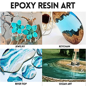 Epoxy Resin Kit - 1 Gallon Epoxy Resin Crystal Clear,Yellowing Resistant Fast Curing No Bubble for Casting Coating Art DIY Craft Jewelry Molds Wood Table 2 Part 1:1 Ratio(66oz Resin&66oz Hardene)…