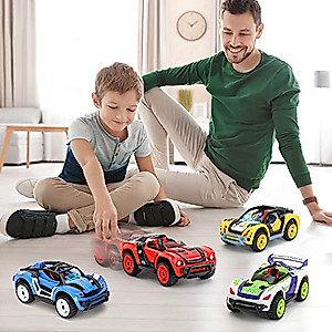 M MOOPAI Pull-Back Toy Cars Take Apart Race Car DIY Car Assembly Toy Tool Kit Build Your Own Car Educational Toy for Kids Boys & Girls Toys Aged 3+ (Blue)