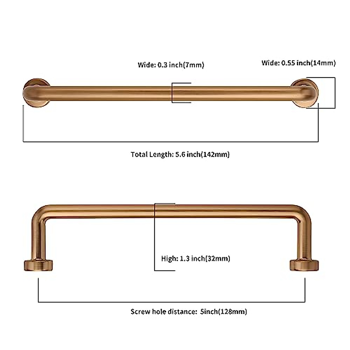 Asidrama 10 Pack 5 Inch(128mm) Champagne Bronze Kitchen Cabinet Handles, Cabinet Pulls Kitchen Cabinet Hardware for Cupboard Drawer Pulls