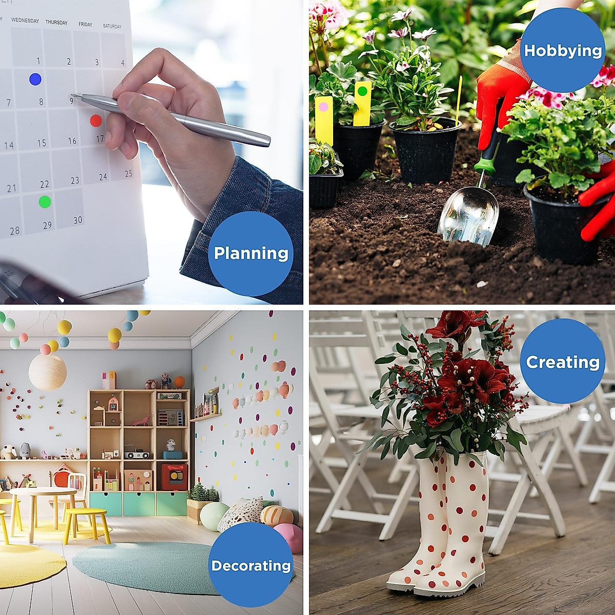 ChromaLabel 0.50 Inch Round Label Permanent Color Code Dot Stickers, 1000 Labels per Dispenser Box, Orange