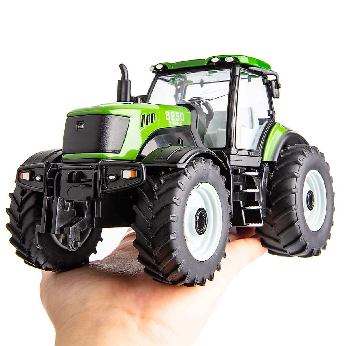 TGRCM-CZ 1:30 V-TRONIC 8250 Farm Tractor, Sound Toy Truck Tractor with Detachable Roof and Openable Engine Cover, Glide Forward Tractor Toys for Kids Boys Girls Outdoor Games, Green