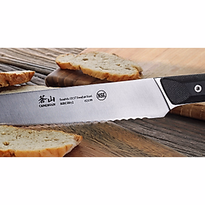 Cangshan TG Series 62199 Swedish 12C27 Steel Bread Knife, 10.25-Inch, G10 Handle