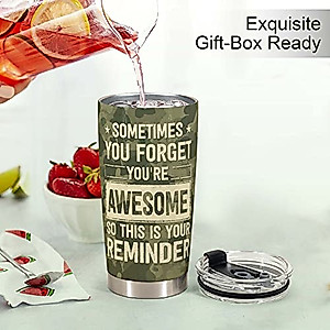 Macorner Gifts for Men - Stainless Steel Tumbler 20oz - Fathers Day & Veteran Gift For Men Dad Grandpa - Christmas Birthday Thank You Gifts For Men Husband Brother Uncle Coworkers Friends Employee