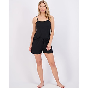 Real Essentials 3 Pack: Women's Super Soft Pajamas - Cute and Comfortable Cami PJ Lounge Short and Top Set,Set 6, X-Large
