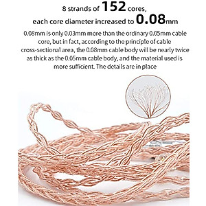 FAAEAL Upgraded Version of 8-core high-Purity Copper Earphone Cable,mmcx Connector for Shure SE846 SE535 SE215 SE315 SE425 UE900s MAGAOSI K5 LZ A4 A5 TIN Audio T2 T3 BGVP Earphones 4.9ft(3.5mm Plug)