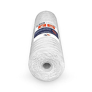 Aquaboon 1 Micron 20" ч 4.5" String Wound Sediment Water Filter Cartridge | Whole House Sediment Filtration | Compatible with PC40-20, WP1BB20P, 355222-45, WPP-45200-01, WPP-45200-01, 84650, 1-Pack