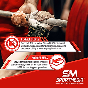 SPORTMEDIQ Pro Grade Liquid Chalk – 1 Pack - Mess Free Professional Hand Grip for Gym, Weightlifting, Rock Climbing, Gymnastics, Rock Climbing - Dries in Seconds - 1.69oz Travel Size with Belt Clip