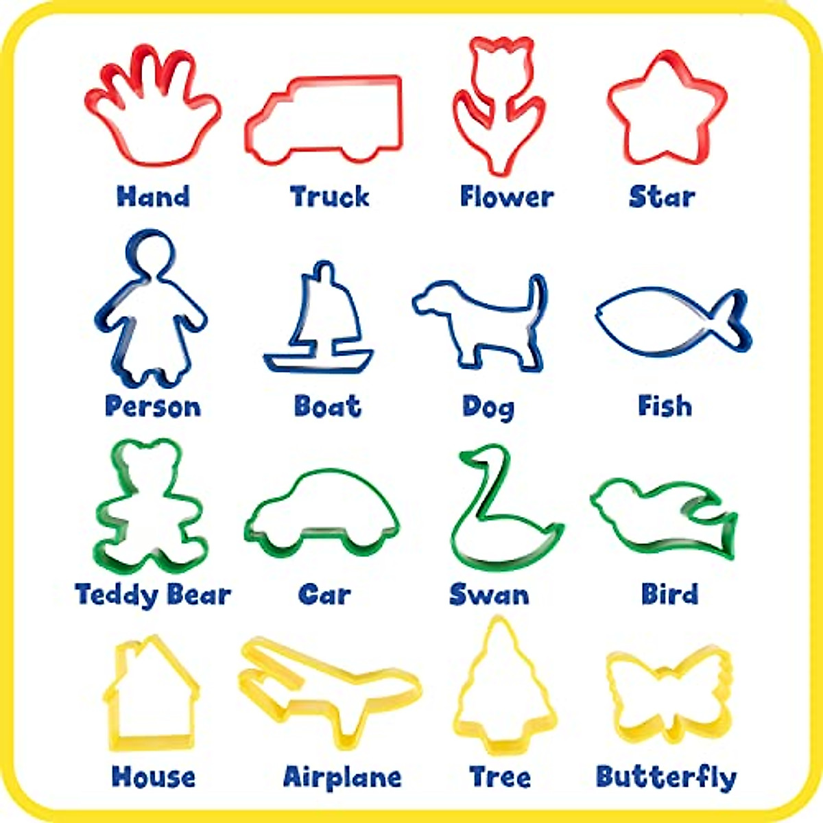 READY 2 LEARN Dough Roller and Cutters - Set of 17 - Dough Tools for Kids Ages 18m+ - Art Accessories for Pottery and Dough - Roll, Cut, Mold and Play