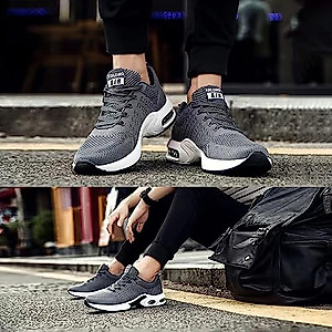 Lymeral Extra Wide Walking Shoes, Lace Up, Non Slip, Comfortable, Mesh Upper, Grey, 10