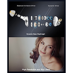 Luxtude CX1 Earphones Wired Earbuds in-Ear Monitor Headphones, Tangle-Free MMCX Corded Noise-Isolating IEM Ear Phones, HiFi Sound DD Bass Driven Sound, Carry Case, Ear Buds Tips (Clear Brown, No Mic)