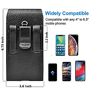 Takfox Phone Holster for Samsung Galaxy S23 Ultra S22 Plus S21 FE S20 S10 A04s A03s A14 A13 A12 A42 A32 A53 A23 5G A14,Note 20/10/9 J7 Leather Cell Phone Belt Clip Holster Carrying Pouch Holder,Black