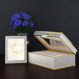 Livelynine 15.8x394 Silver Glitter Wallpaper Peel and Stick Decorative Contact Paper for Dresser Counters Tabletop Desk Crafts Walls Self Adhesive Silver Wall Decor Waterproof Glitter Vinyl Wrap