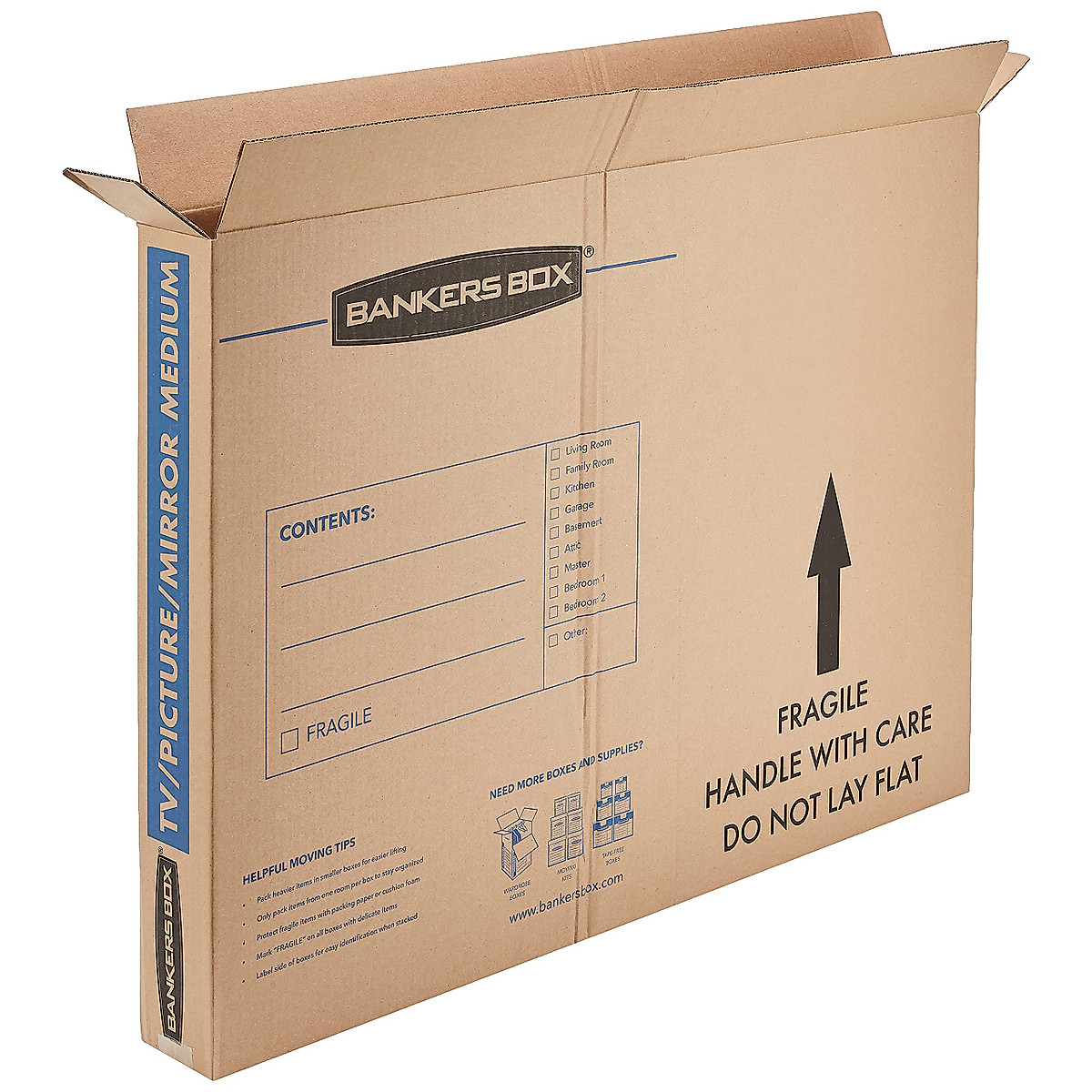 Bankers Box Medium - up to 40" TV/Picture/Mirror - Moving Box 4 Pack, 37 x 4 x 27 in (7711201)