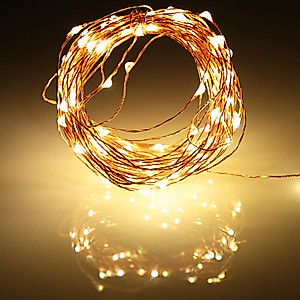 Ariceleo Led Fairy Lights Battery Operated, 1 Pack Mini Battery Powered Copper Wire Starry Fairy Lights for Bedroom, Christmas, Parties, Wedding, Centerpiece, Decoration (5m/16ft Warm White)