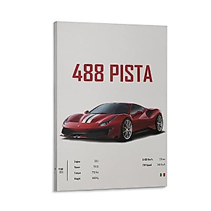 Car Poster Ferrari F40 Supercar Posters Racing Car Canvas Wall Art For Boy's Bedroom SuperCar Wall Decor Frame-style 20x30inch(50x75cm)