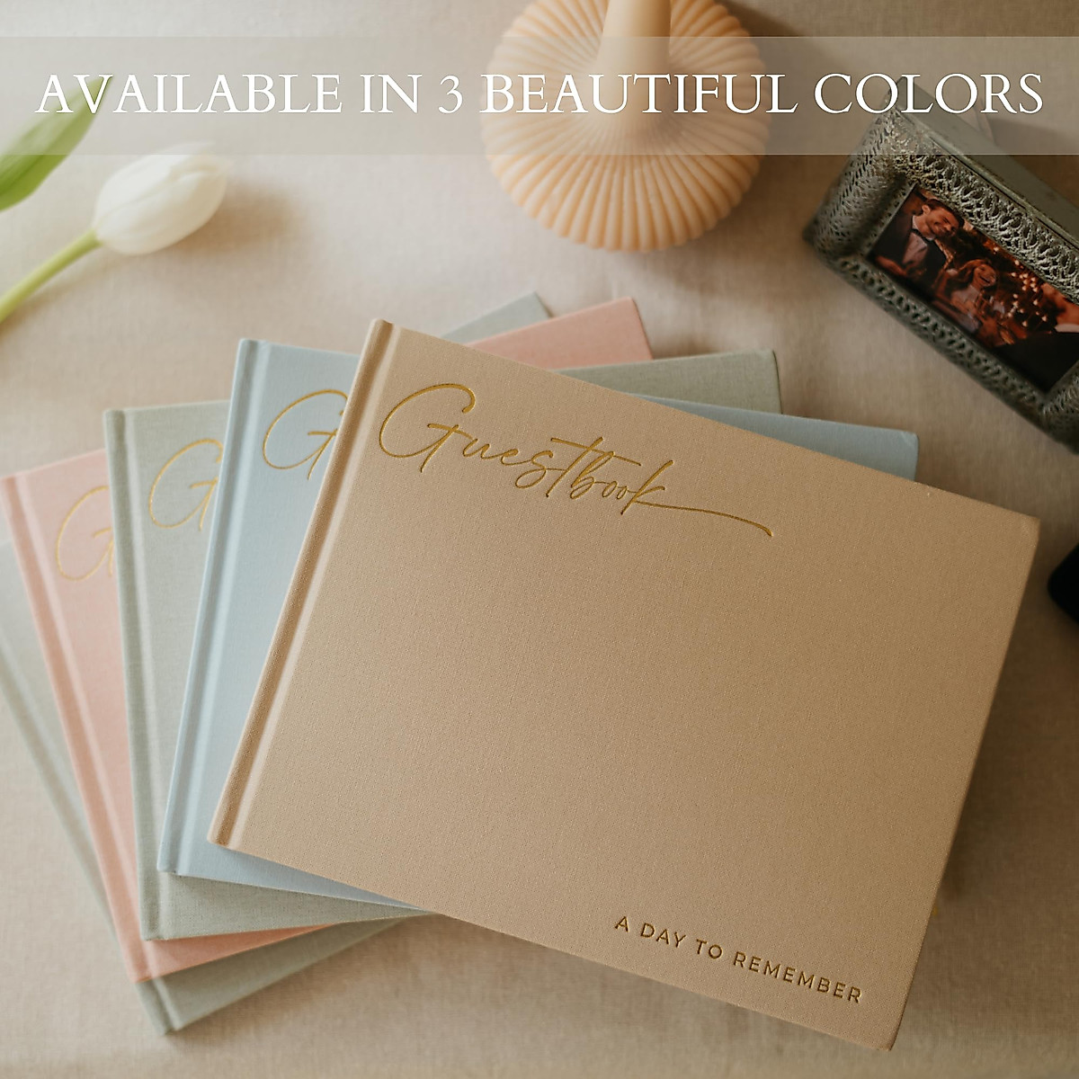 ZICOTO Beautiful Wedding Guest Book for Your Wedding Reception - Simply Elegant Guestbook to Sign in and Add Polaroid Photos - The Perfect Wedding Or Baby Shower Guest Book for The Special Day