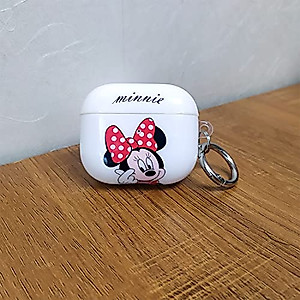 AKXOMY Compatible with Airpods 3 Case Cover, Cute 3D Cartoon Minnie Mouse Airpods 3 Case Cover, Kawaii Fashion Design Airpods 3 case for Girls Women boy (Minnie A)