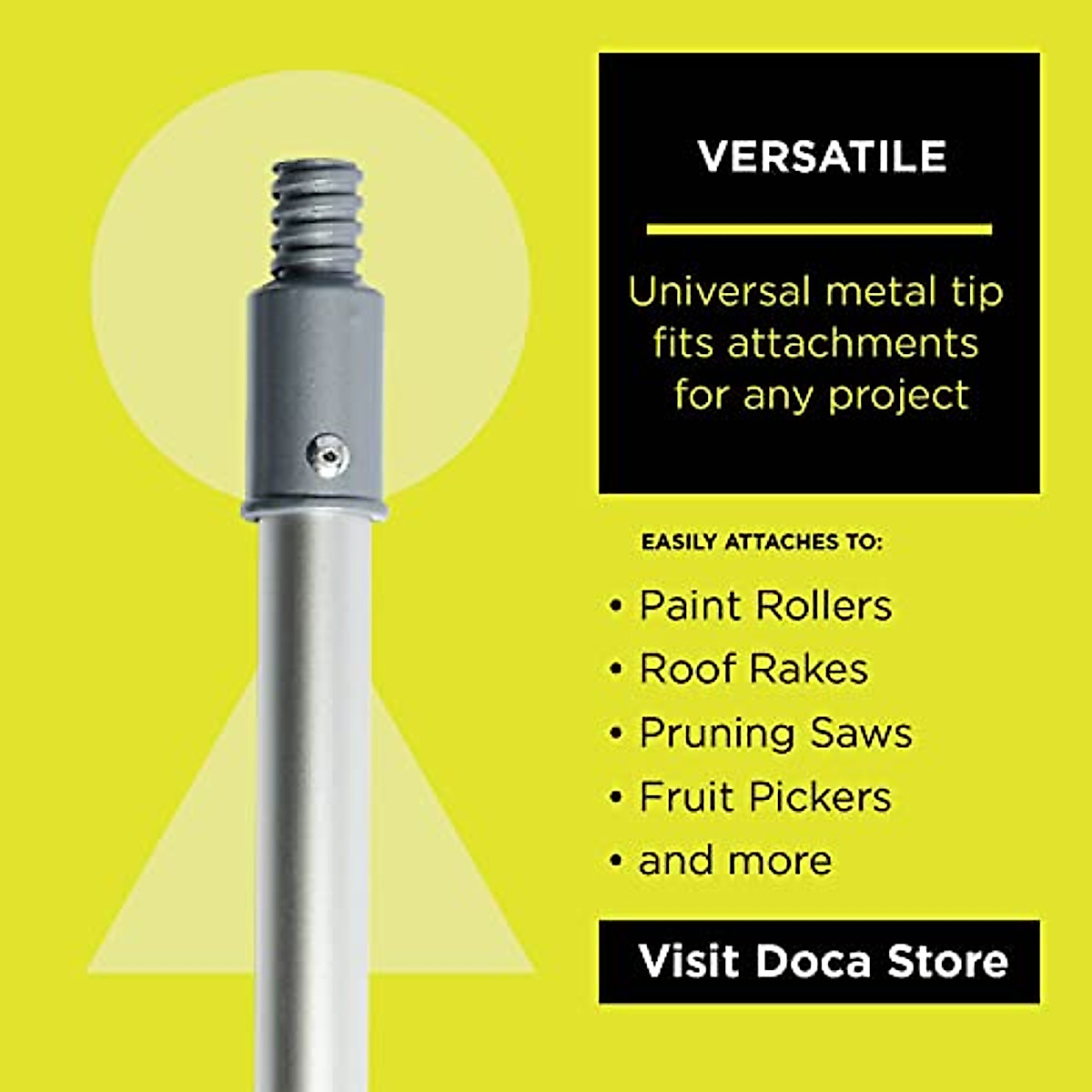 DocaPole Car Cleaning Kit with 6 Foot Extension Pole: Detailing and Wash Kit Includes Soft Brush, Squeegee, Mitt (2X), Microfiber Cleaning Head and 4-Piece Long Handle