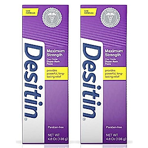 WSED Maximum Strength Baby Diaper Rash Cream with 40% Zinc Oxide for Diaper Rash Relief & Prevention (2 Pack)